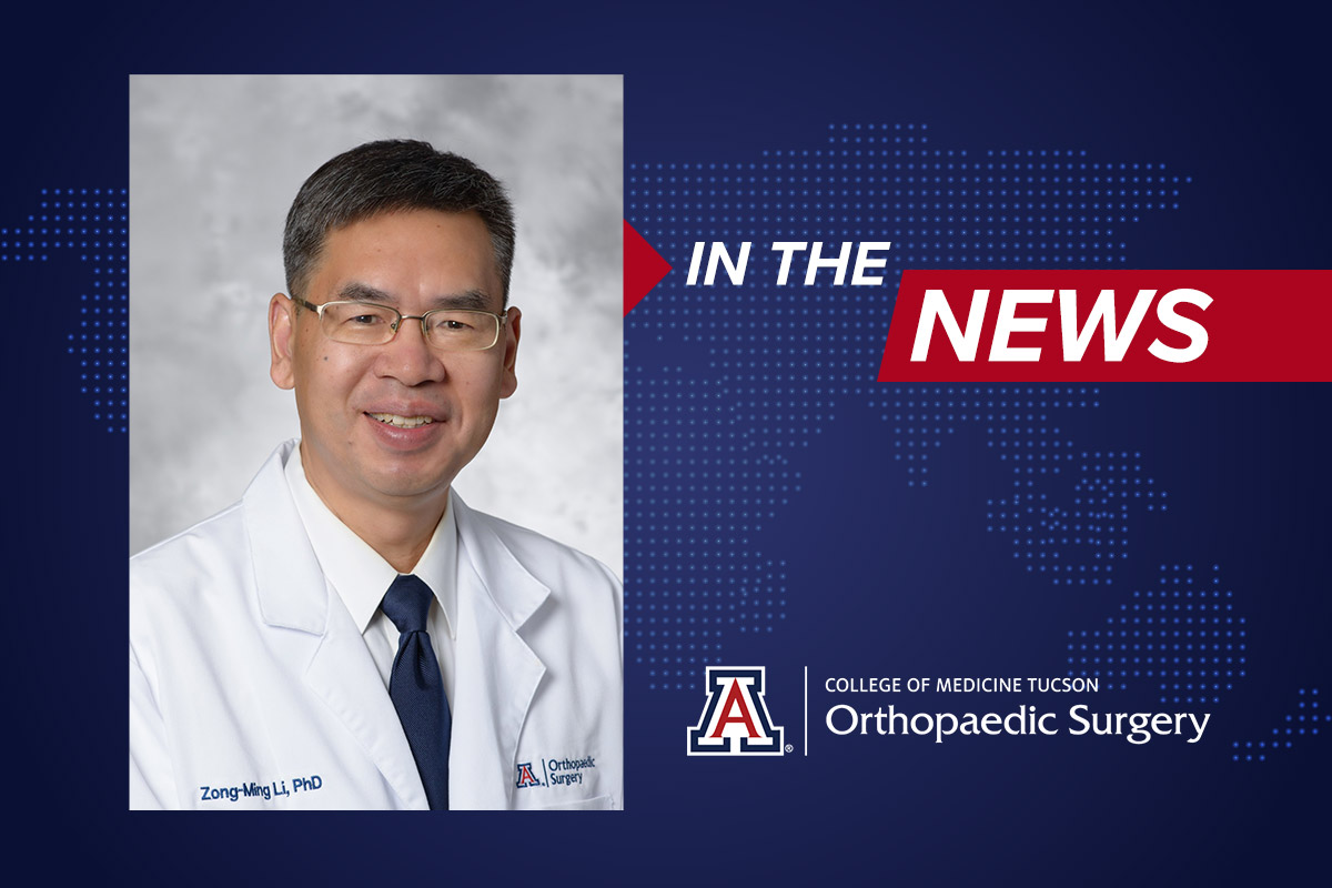 Zong-Ming Li Named IEEE Fellow | University of Arizona Orthopaedic Surgery